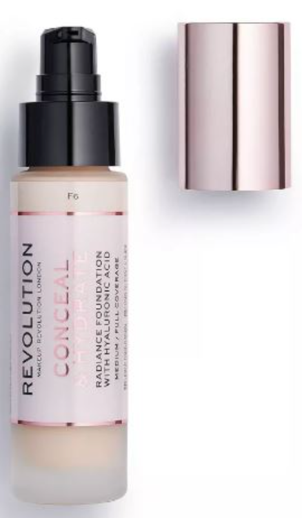 Makeup Revolution Conceal & Hydrate Radiance Foundation Color F6 - 1Source