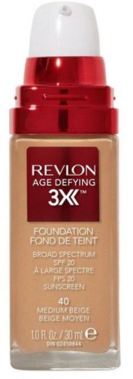 Revlon Age Defying 3X Foundation Spf 20 Color Medium Beige - 1Source
