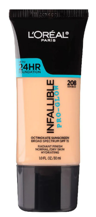 L'Oreal Paris Infallible Pro Glow Foundation 208 Sun Beige - 1Source
