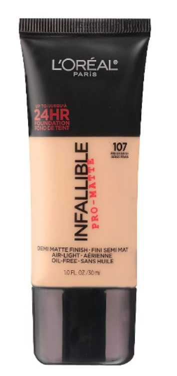 L'Oreal Paris Infallible Pro Matte Liquid Foundation Makeup 107 Fresh ...