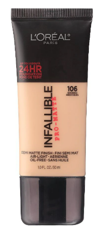 L'Oreal Paris Infallible Pro Matte Liquid Foundation Makeup 106 Sun ...