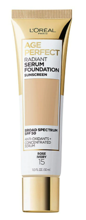 L'Oreal Paris Age Perfect Radiant Serum Foundation With SPF 50 15 Rose ...