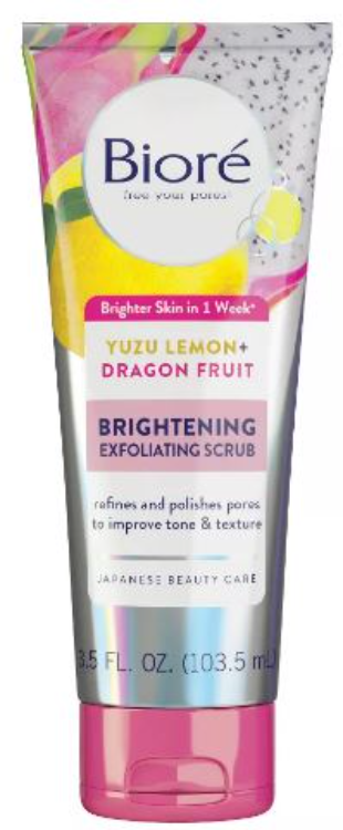 Biore Brightening Exfoliating Scrub Yuzu Lemon + Dragon Fruit - 1Source