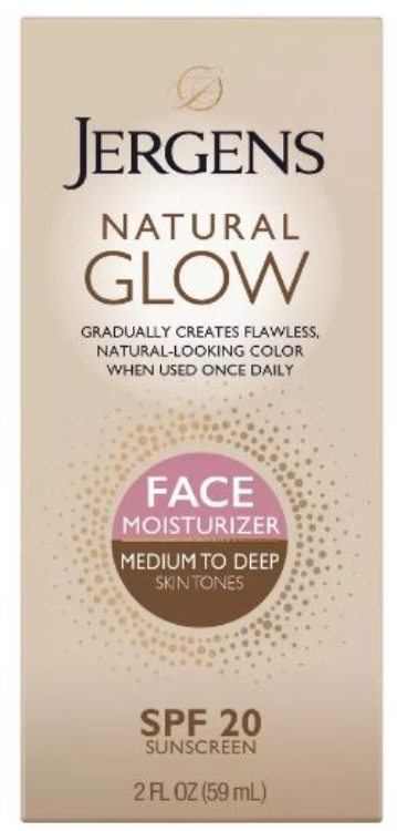 Jergens Natural Glow Face Moisturizer Medium To Deep Skin Tones Spf 20 ...