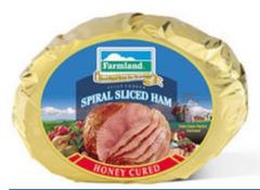 Farmland Foods Spiral Sliced Ham, Bone-In Half, Honey Cured - 1Source