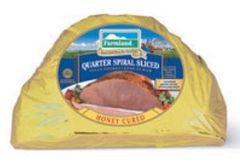 Farmland Foods Spiral Sliced Ham, Bone-In Quartered, Honey Cured - 1Source