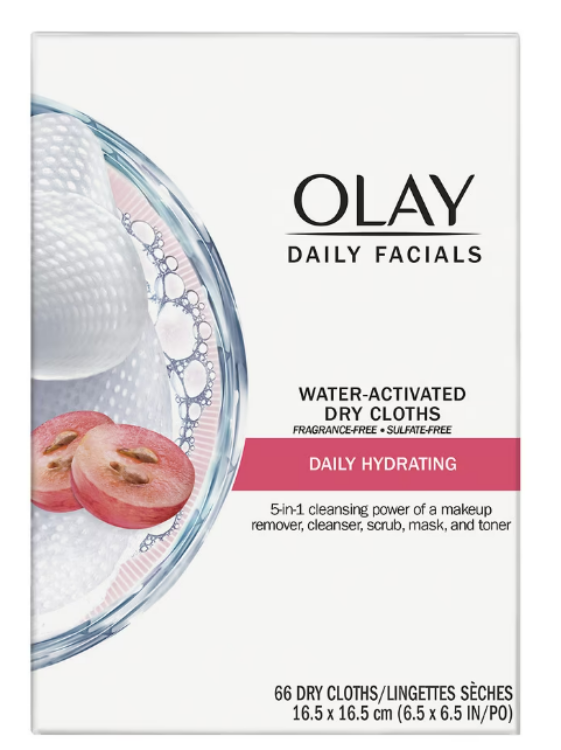 Olay Daily Facial Hydrating Cleansing Cloths With Grapeseed Extract ...