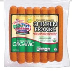 Bell & Evans Fully Cooked, Organic Chicken Franks - 1Source