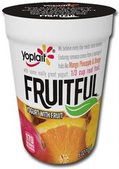 Yoplait Fruitful Yogurt, Mango Pineapple & Orange - 1Source