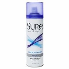 Sure Antiperspirant And Deodorant Aerosol, Regular Scent - 1Source