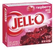 Jell-O Gelatin Dessert, Raspberry, 3Oz - 1Source