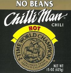 Chilli Man Chili No Beans, Hot - 1Source