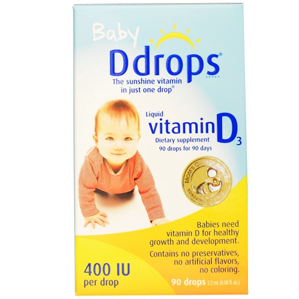 Ddrops Baby Liquid Vitamin D3, 400 IU - 1Source