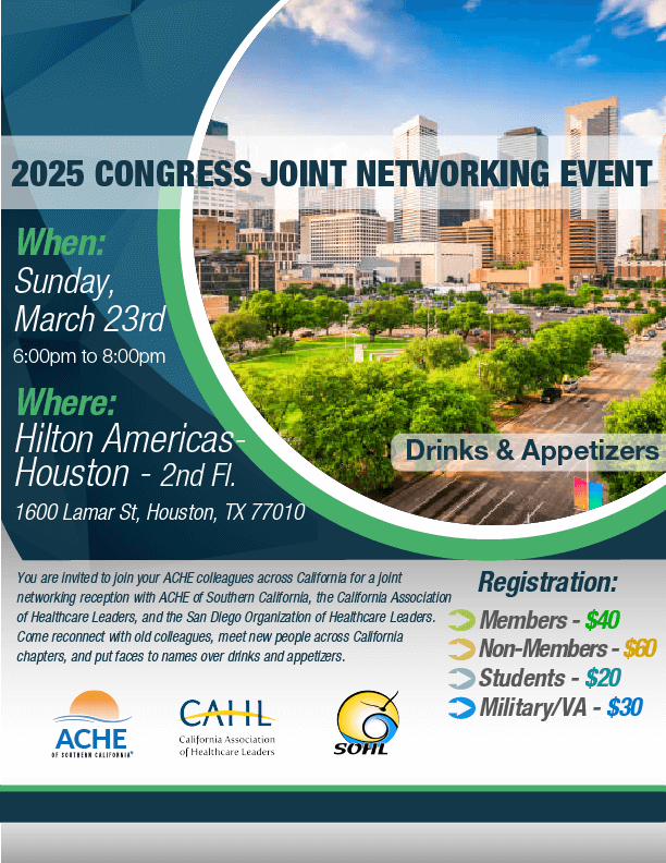ACHE-San Diego Events: 2025 Congress Joint Networking Reception