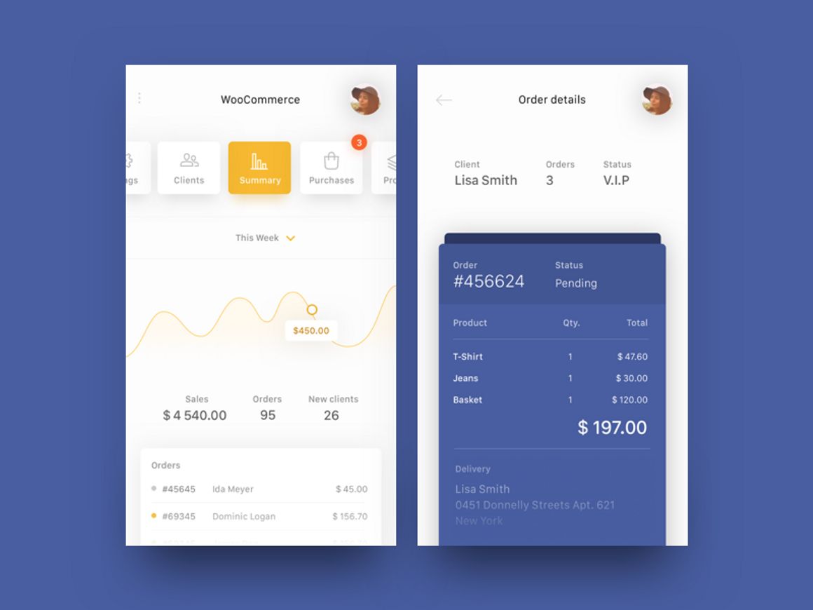 WooCommerce app concept Freebie