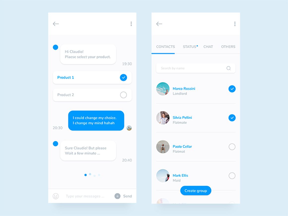 Mobile Chat App Design
