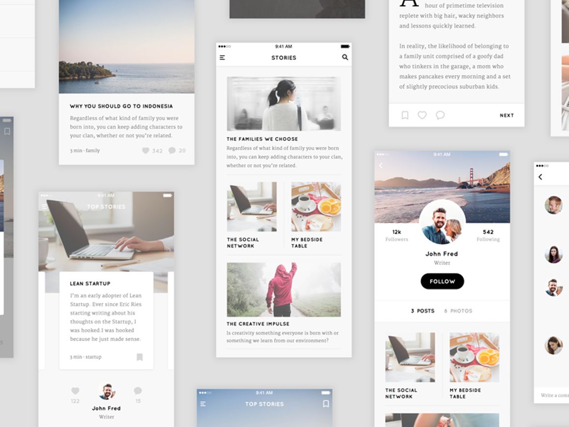 Free Sketch - Blog UI kit