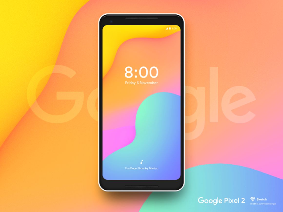 Google Pixel 2 Sketch Mockup