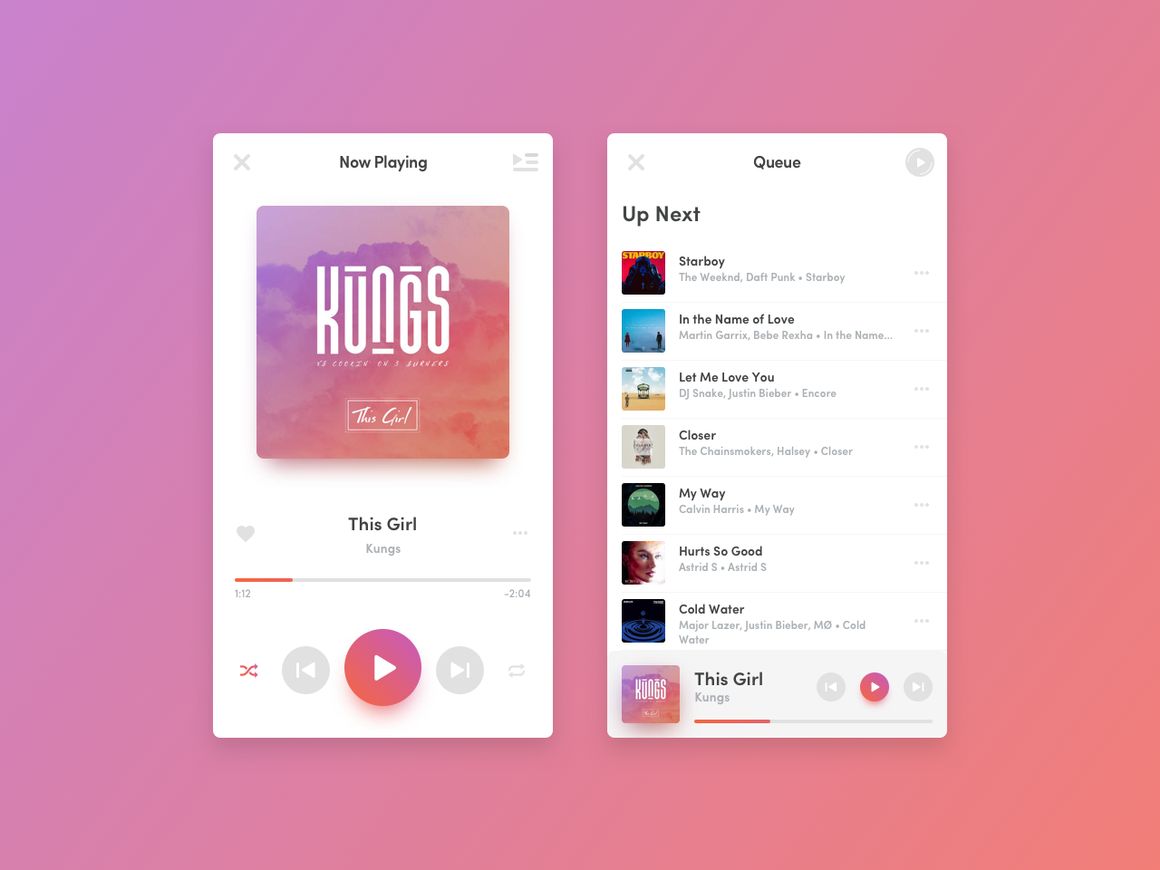 Music Player Sketch Freebie