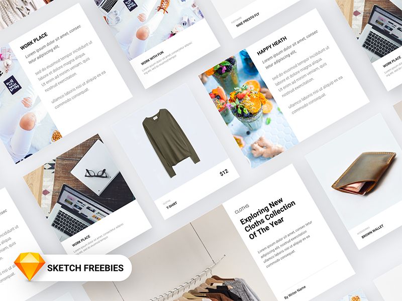 Material Design Card For Products, Blog & Shopping