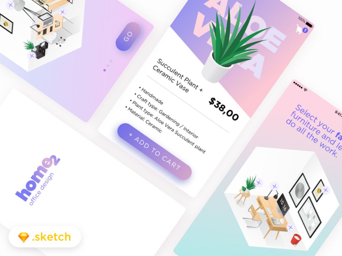 Home Interior Design App –– Sketch Freebie