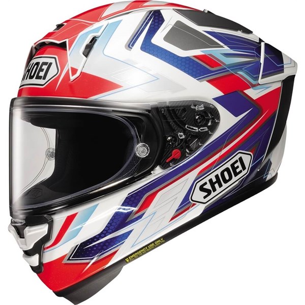 Shoei X-Fifteen Escalate FullFace Helmet | Red/Wht/Blue/Grey | Snell ...