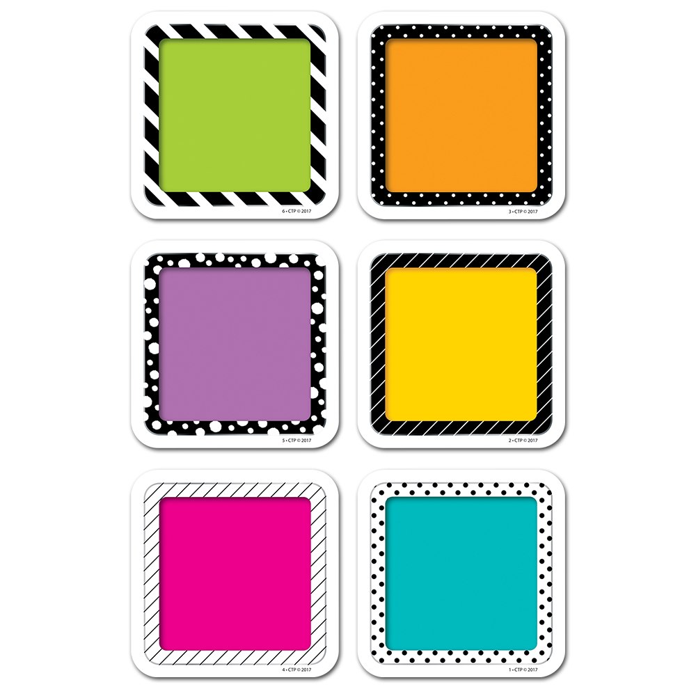 Bold & Bright 3" Designer Cut-Outs, 36pk - Knowledge Tree