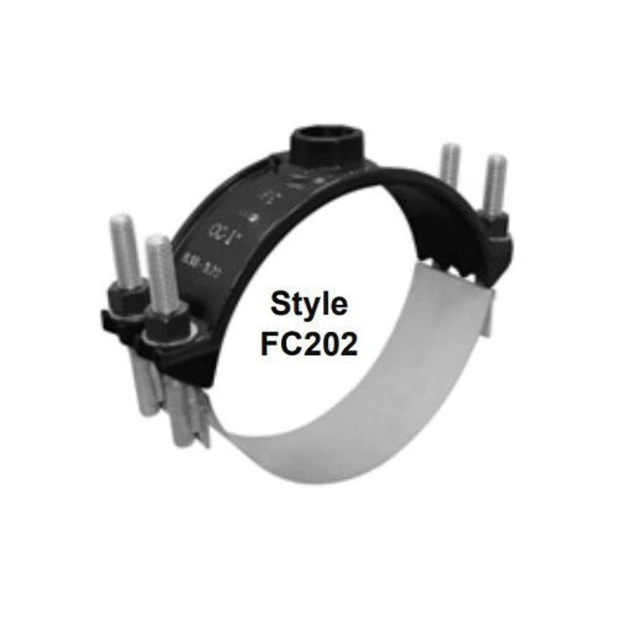 Pace Supply | FC202 Double Band Saddle, 4 in, 2 in Iron Pipe Thread, 5. ...