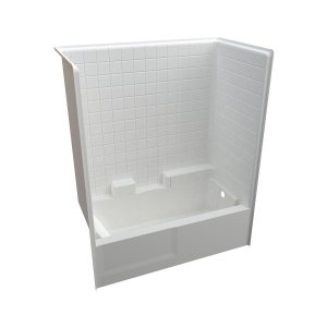 PACE Supply | 1-Piece Tub & Shower, 72 x 60 in, Right Hand Drain, White