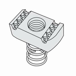 PACE Supply | FIG 3104 Strut Nut With Spring, 1/4 in Thread, Carbon Steel