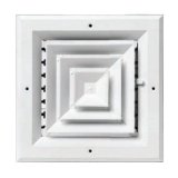 PACE Supply | Direction Diffuser, 14 in, 4-Way, Aluminum, White