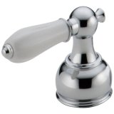 PACE Supply | Lever Handle With White Accents, Porcelain, Polished Chrome