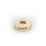 PACE Supply | Countersunk Square Tapped Cleanout Plug, 3 in, 1/4-20, Brass