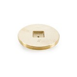 PACE Supply | Countersunk Square Tapped Cleanout Plug, 4 in, 1/4-20, Brass
