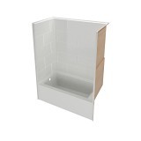 PACE Supply | 1-Piece Tub & Shower, 80 x 60 in, Left Hand Drain, White