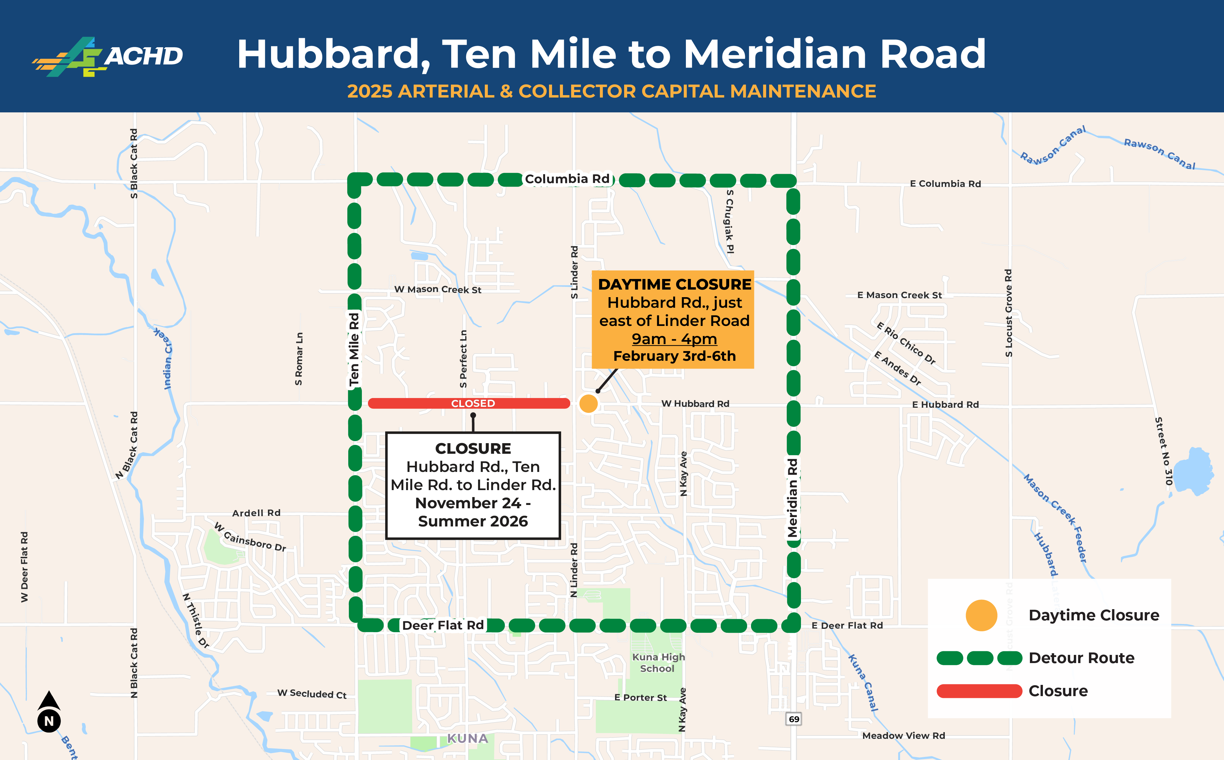 Hubbard Road, Ten Mile Road to Meridian Road | ACHD Engage