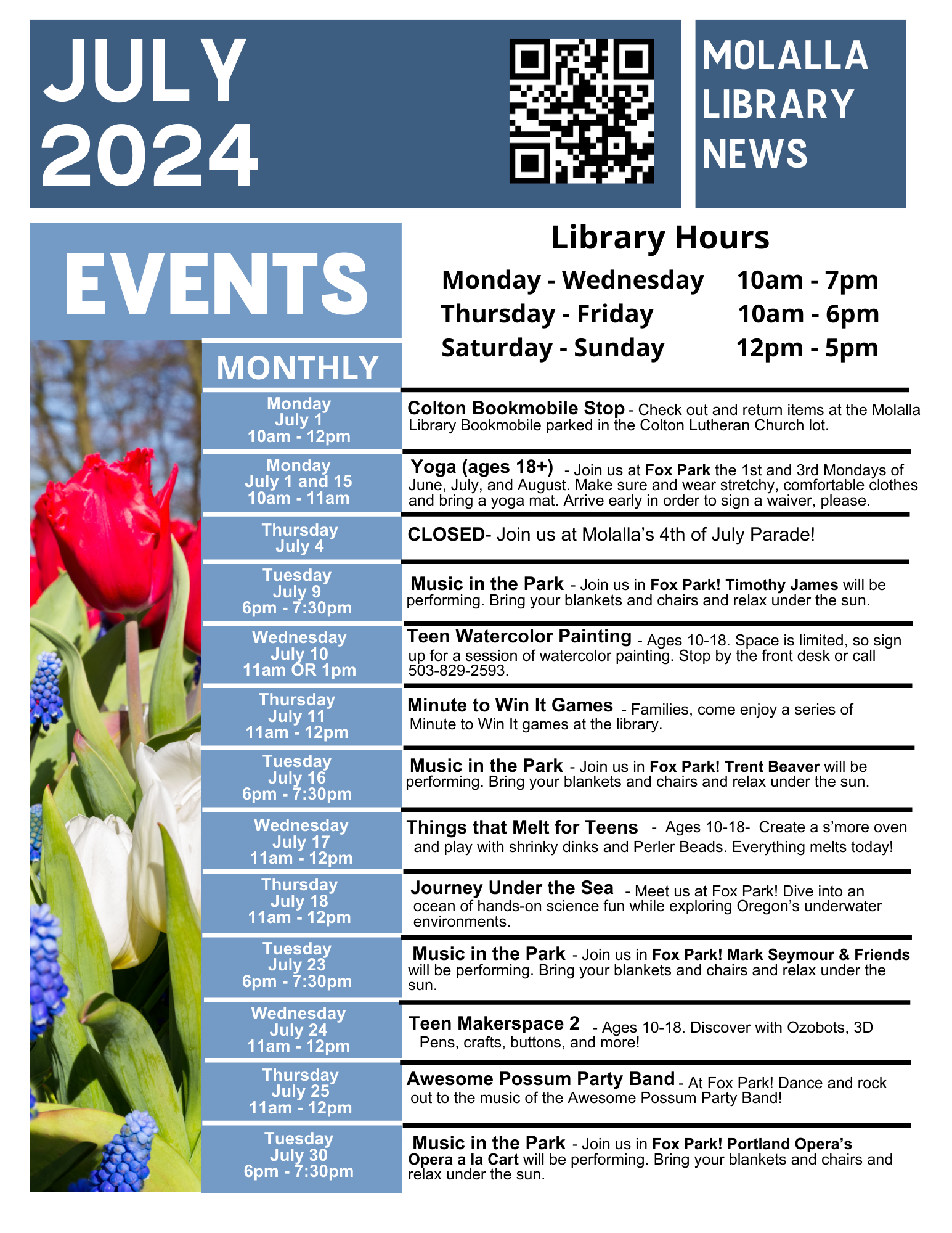 July Events | Molalla Public Library | Molalla Current