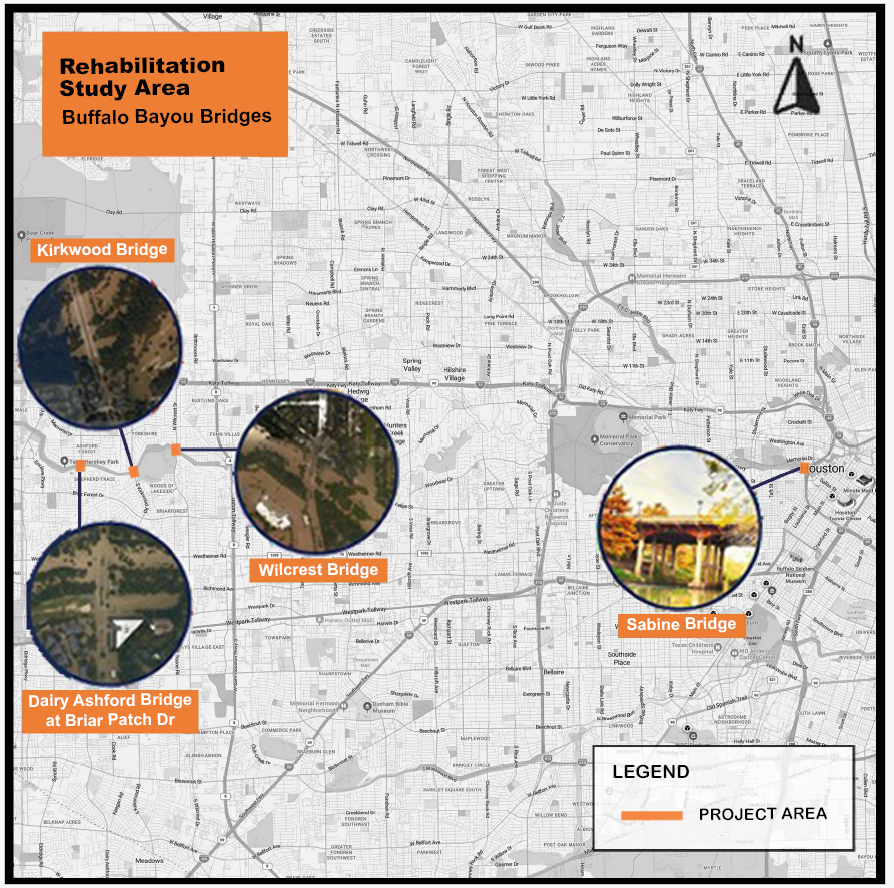 Buffalo Bayou Bridges Rehabilitation Study | Engage Houston