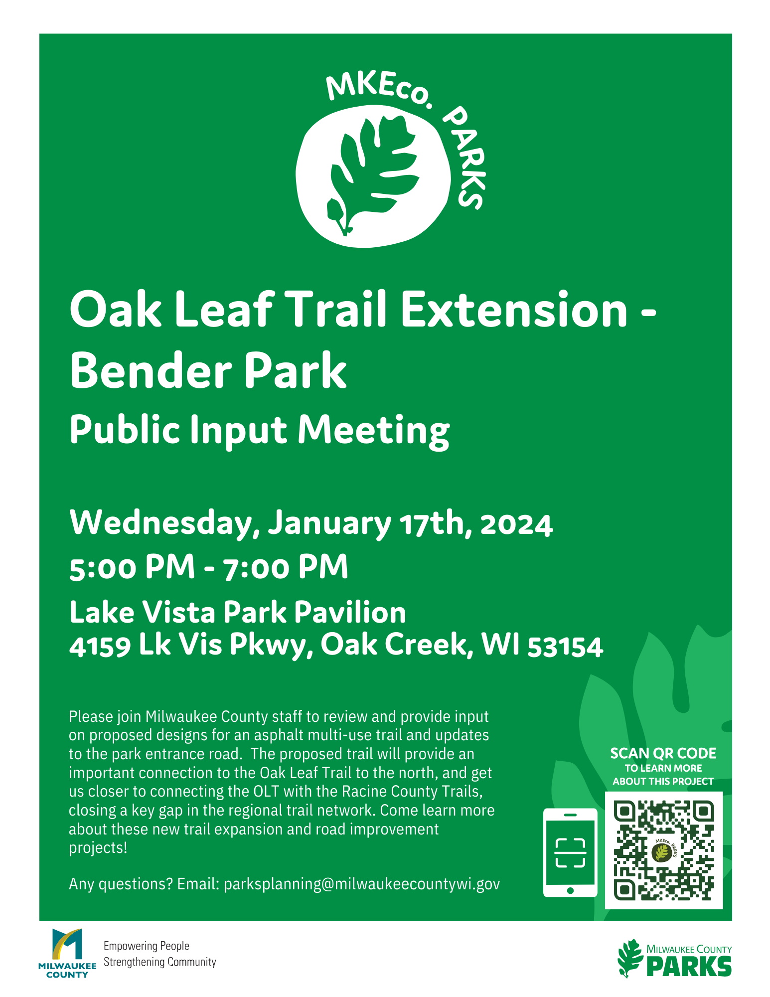 Oak Leaf Trail Extension - Bender Park | Milwaukee County, WI