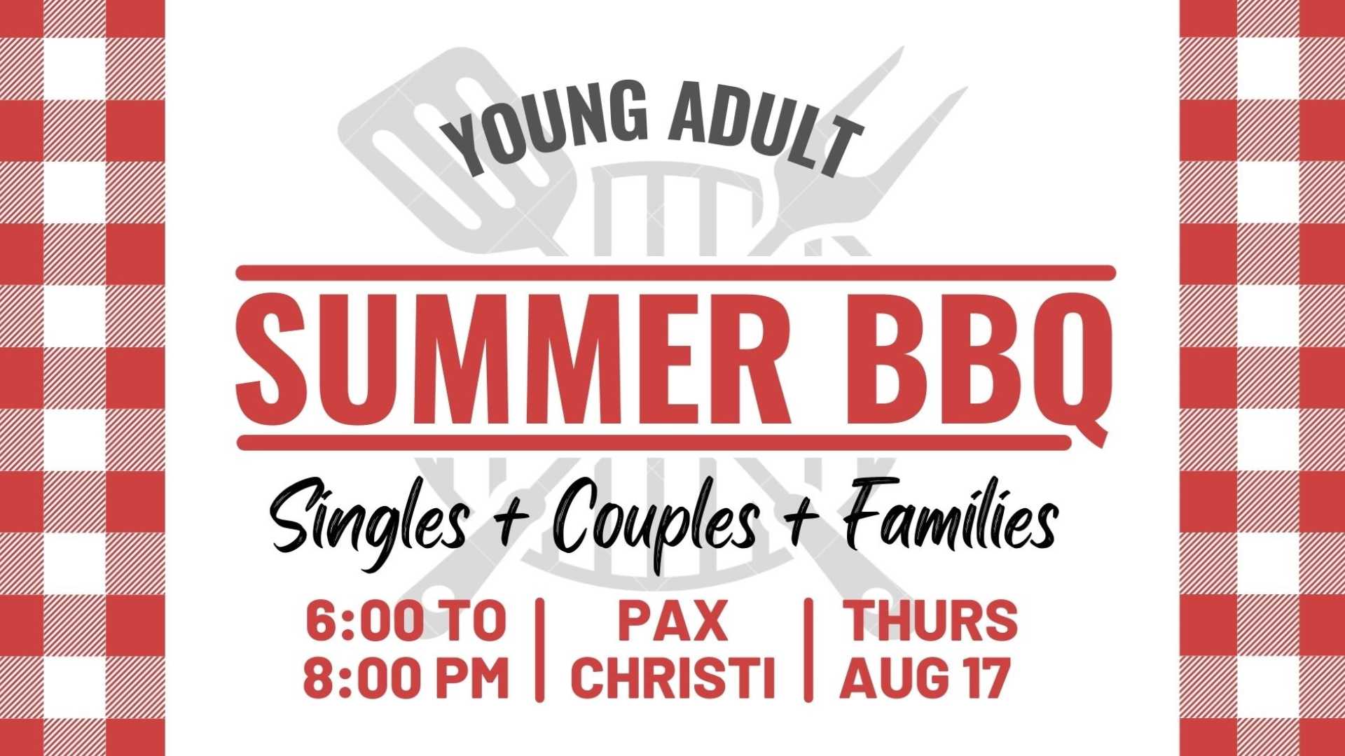 2nd ANNUAL YOUNG ADULT COOKOUT