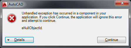 错误：在AutoCAD中使用DGNPURGE时出现“eNullObjectId”