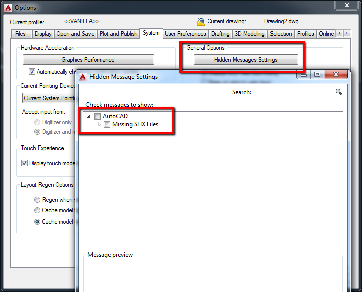 Dialog Box Is Missinghidden For One Or More Shx Files Are Missing Autodesk Community 8105