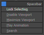 SPACEBAR热键打开Quad菜单，不再适用于3ds Max 2020.1中的Selection Lock Toggle