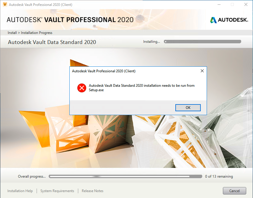 Vault Data Standard不能与Vault client展开一起安装