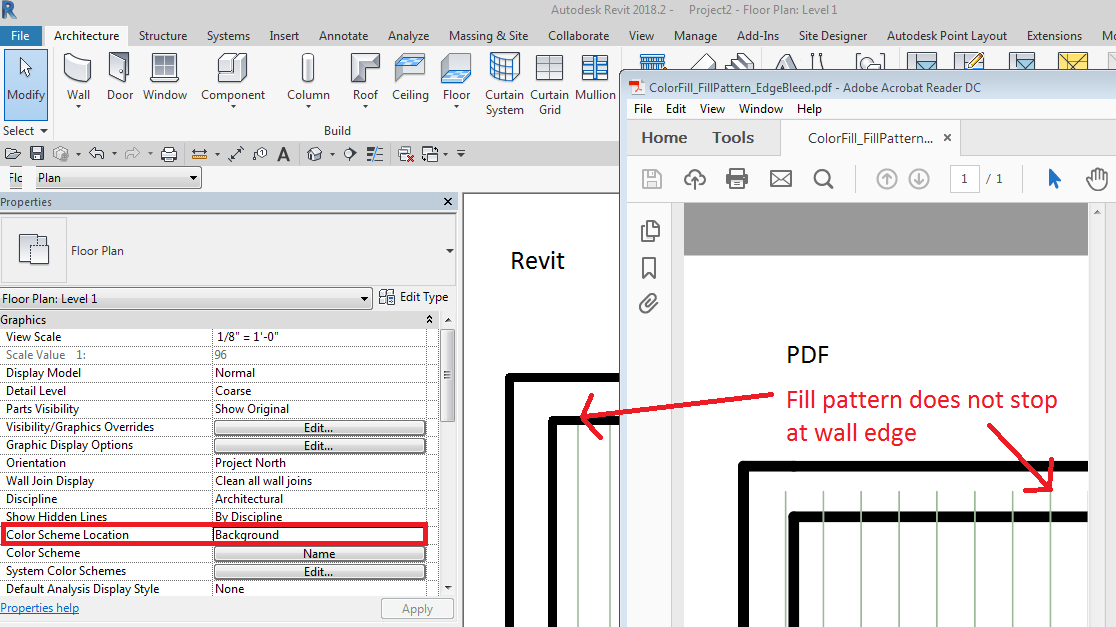 Color Fill With Fill Pattern Does Not Print Correctly In Revit Revit