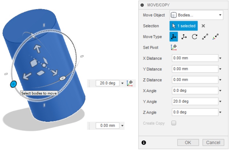 Unable To Rotate An Object Around A Random Axis In Fusion 360 Fusion 
