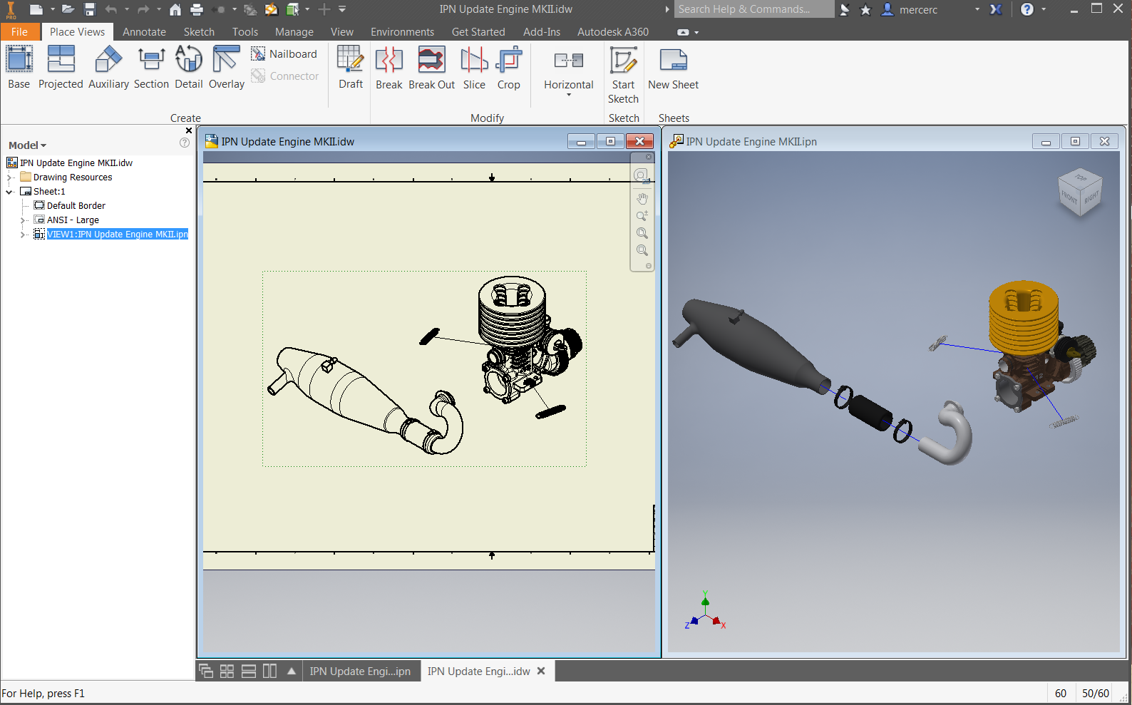 当Inventor中的IPN视图发生更改时，IPN的绘图视图不会更新