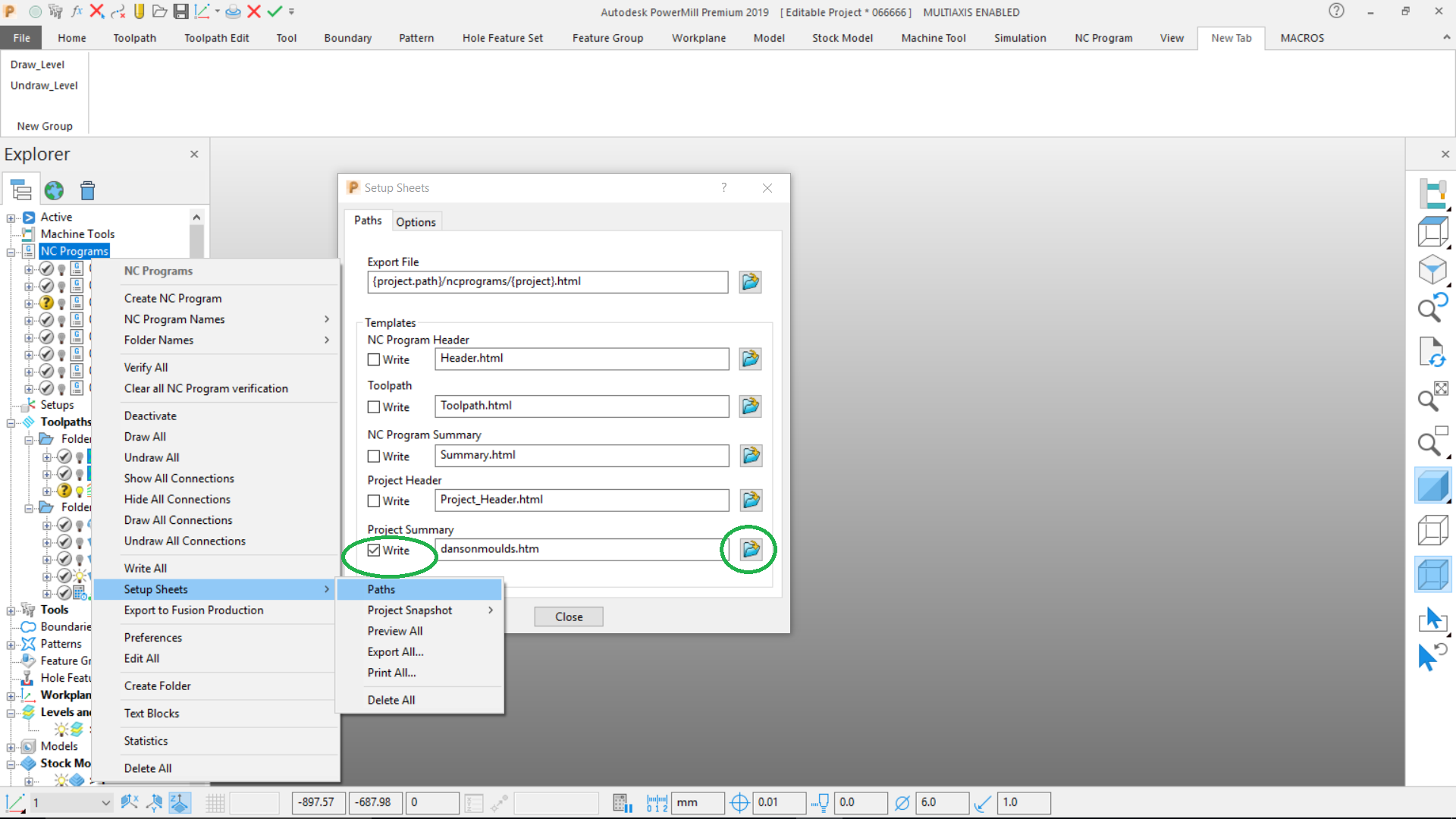 How to set a customised setup sheet path in PowerMill | PowerMill ...