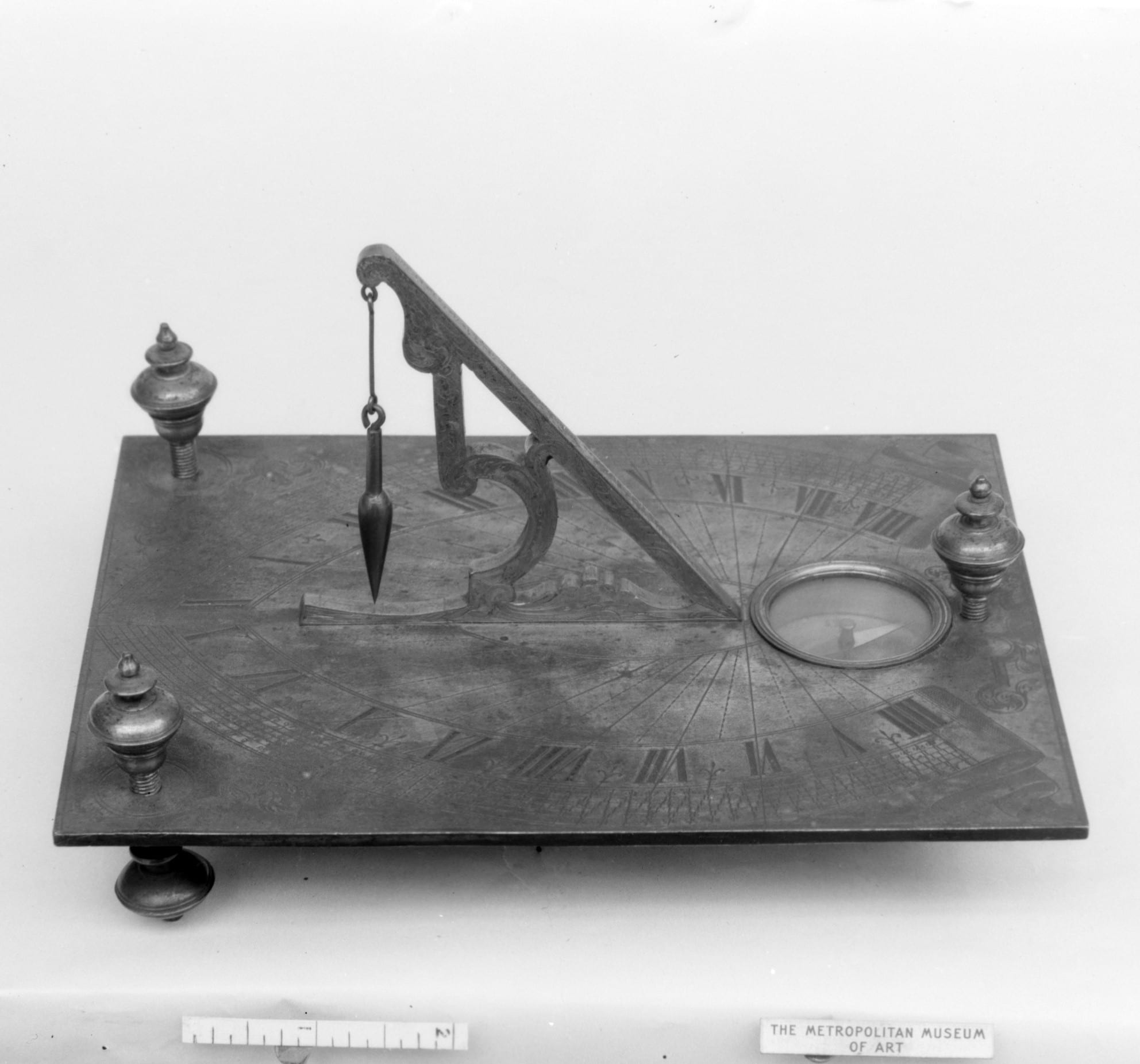 17th century portable sundial and compass - photo