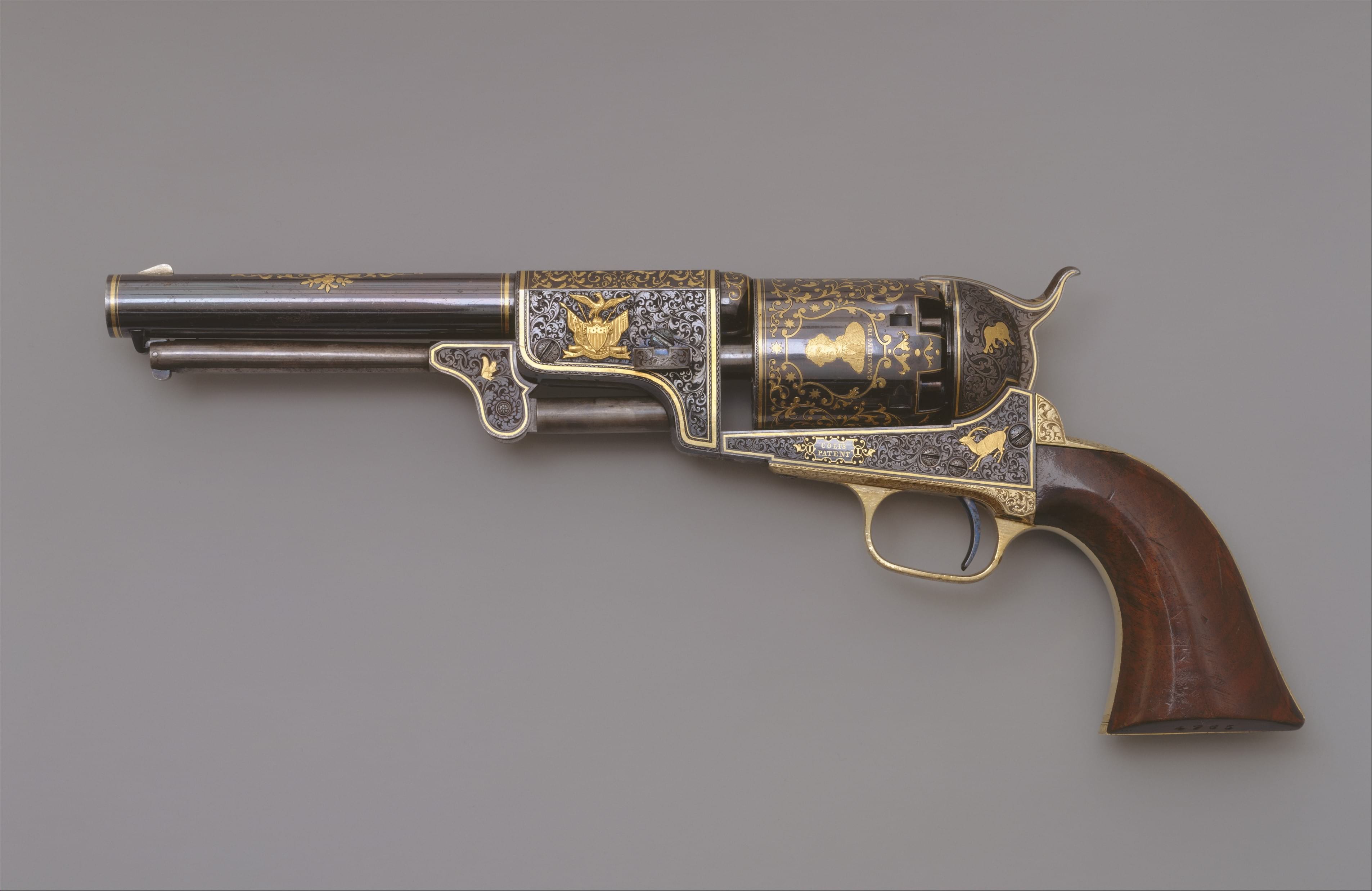 1853 engraved Colt Dragoon revolver - photo - HomemadeTools.net